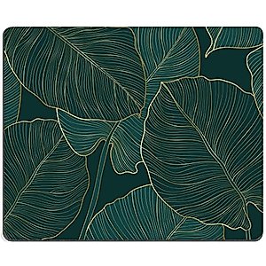 Mouse Pad, Computer Mouse Pads with Tropical Leaves Design, Mouse Mat Square Waterproof Mouse Pad Non-Slip Rubber Base MousePads for Office Laptop