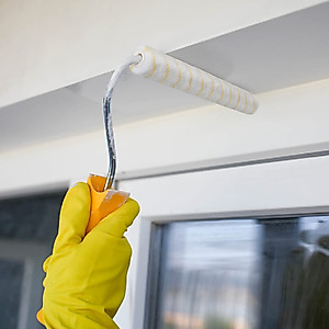 6 Pcs 18 inch Paint Roller Covers 3/8 '' nap Microfiber Paint Roller Sleeves Smooth Large Paint Roller for Wired or Simple Painting Roller Frame Wall Ceilings Home Painting Supplies, Core Dia 1.5''