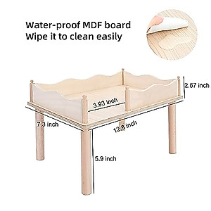 Niteangel Hamster Play Wooden Platform & Multi-Chamber Series Maze Fence for Dwarf Syrian Hamsters Gerbils Mice Degus or Other Small Pets (for 2 Chamber Hideout-Large)