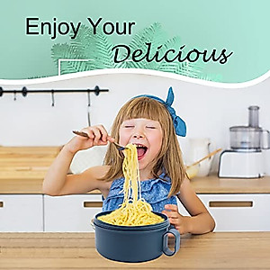 GMAEURL Ramen Bowl Set Microwave Ramen Cooker Noodle Bowl With Lid And Chopsticks BPA Free/Food Grade For Office College Dorm Room Instant Cooking Dishwasher Safe