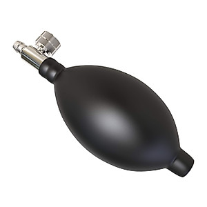 Replacement Blood Pressure Bulb & Air Release Valve by CORPS LEGACY - Premium BP Bulb for Manual Inflation of Sphygmomanometer - Works with BP Cuff and Cervical Inflatable Devices (Latex, Black)