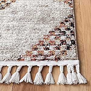 SAFAVIEH Morocco Collection 8' x 10' Grey / Rust MRC860F Moroccan Boho Tribal Area Rug