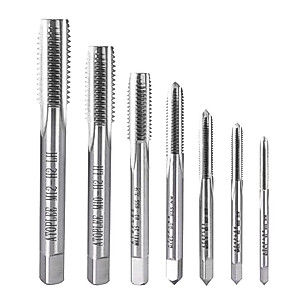 ATOPLEE 7pcs Metric HSS 6542 Left Hand Thread Tap Set, M3 M4 M5 M6 M8 M10 M12