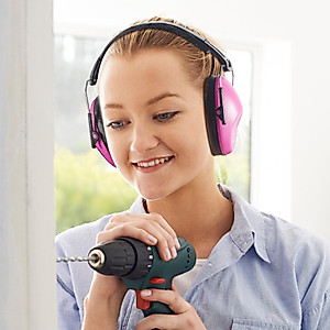 Pro For Sho 34dB Shooting Ear Protection - Special Designed Ear Muffs Lighter Weight & Maximum Hearing Protection - Standard Size, Pink