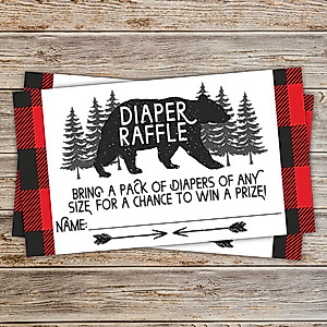 Lumberjack Diaper Raffle Tickets (50 Count) - Baby Shower Game