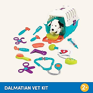 Battat - Veterinarian Toy Set with Plush Dalmatian Puppy & Carrier - Complete 15-Piece Kids Pretend Play Medical Kit with Stethoscope & Tools - Educational ToddlerToys for Ages 2-4 Years