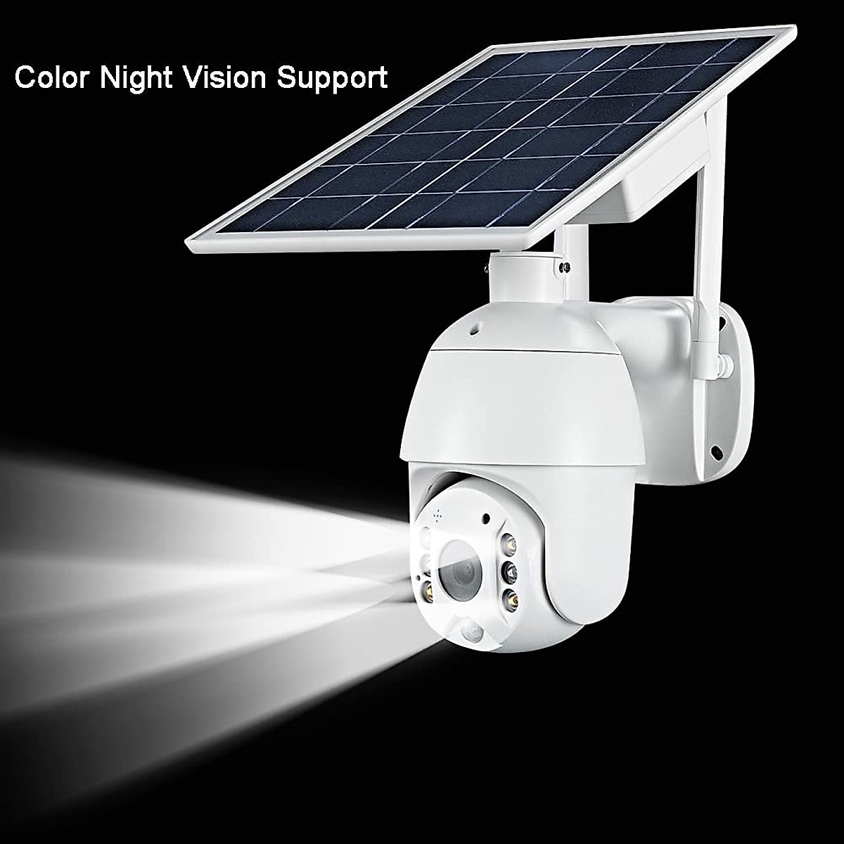 100% Wire-Free Wireless Rechargeable Battery Solar Powered Outdoor 1080P Pan Tilt WiFi Security Camera PIR Motion Recording Two-Way Audio IP65 Weatherproof Night Vision Built-in SD Slot