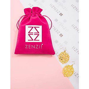 ZENZII Modern Damask Pattern Resin Earring (Hot Pink)