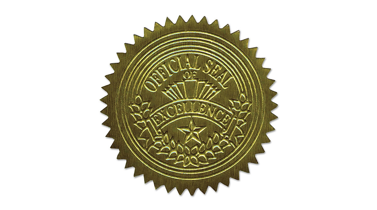 Gold Embossed Seals - 100 Pack for Official Use