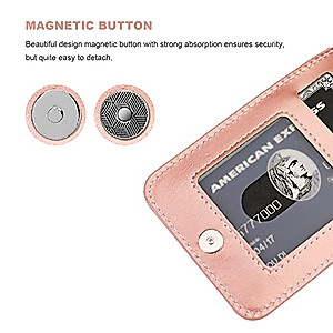 KIHUWEY Compatible with iPhone 14 Pro Max Case Wallet with Credit Card Holder, Flip Premium Leather Magnetic Clasp Kickstand Heavy Duty Protective Cover for iPhone 14 Pro Max 6.7 Inch (Rose Gold)