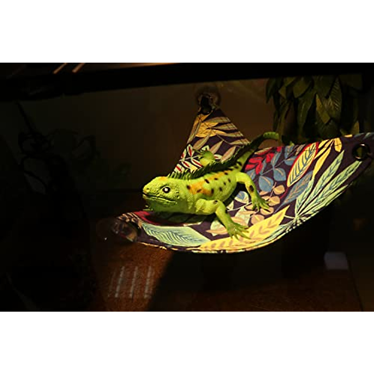 HRRIVE Reptile Bearded Dragon Hammock Lizard Lounger with Suction Cup for Reptile Tank Terrarium Decor Accessories, Breathable Fabric
