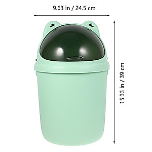 Kichvoe Mini Frog Desktop Trash Can Cute Small Trash Can with Lid Flip Trash Can Mini Garbage Can Small Wastebasket Recycle Bin Vehicle Trash Bin for Bathroom Kitchens Office Dressing Table