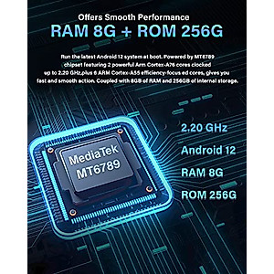 Unihertz Tank 4G Rugged Smartphone with 22000mAh Largest Battery, 66W Fast Charging, 6.81" FHD, 108MP Camera 20MP Night Vision, IP68 Waterproof 8GB+256GB, Fingerprint/Face Recognition