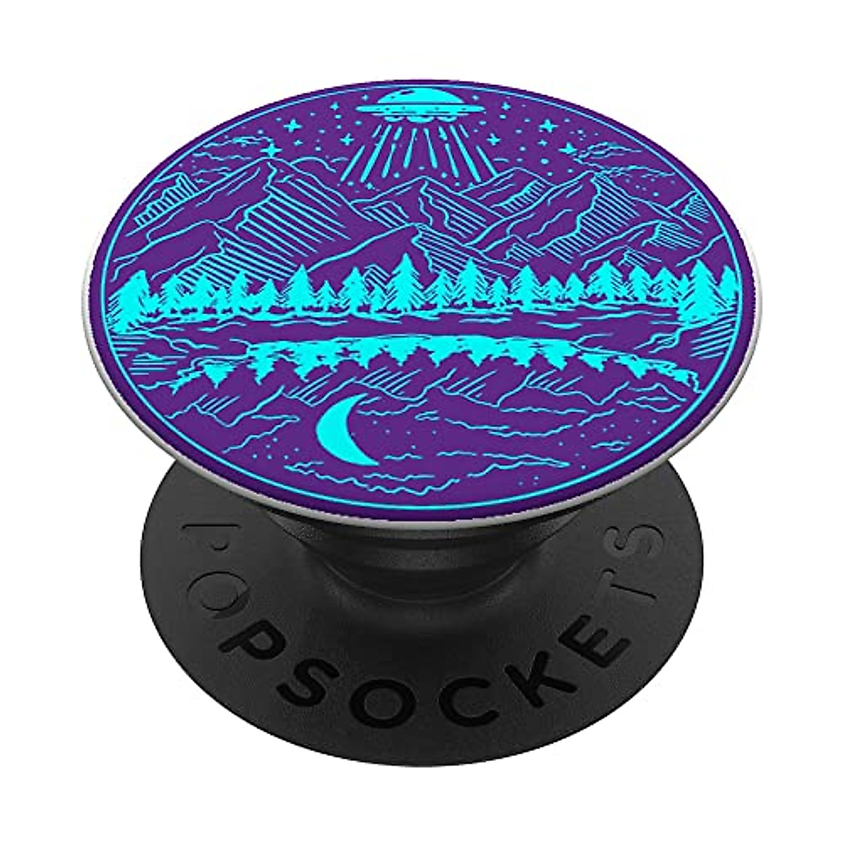 Galaxy UFO Abduction Space Astronaut Nature Lake Moon Alien PopSockets Swappable PopGrip