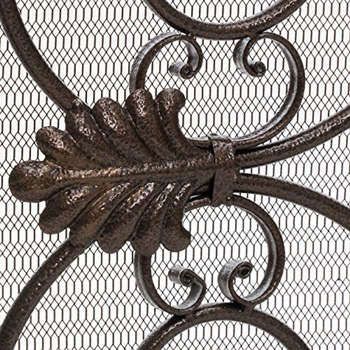 Christopher Knight Home Wilmington Fireplace Screen, Gold Flower On Black