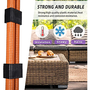 SUQ I OME 6 pack Outdoor Patio Rattan Wicker Furniture Sofa Clip, Sectional Rattan Sofa Chair Module Outdoor Couch Garden Furniture Fasteners Clip Connector for tube width 2.14''