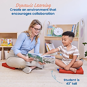 ECR4Kids SoftZone Floor Cushions, Square, Flexible Seating, Red, 6-Piece