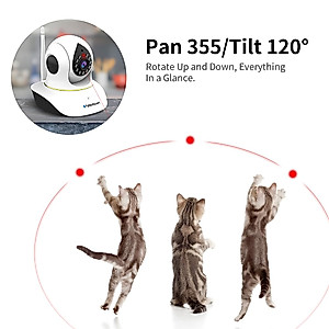 VSTARCAM Pet Camera, Cat Camera with Laser Wireless Dog Camera 1080P Cat Toys, Night Vision Sound Motion Alerts, APP Remote Control Home Security Camera for Pet &Baby