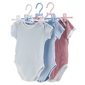 HANGERWORLD 11.8inch Kids Toddler Baby Pant and Skirt Hangers with Clips Swivel Hook (20 Pack, Blue)