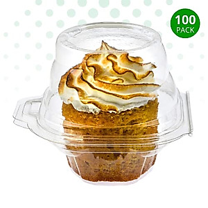 Clear Cupcake Boxes Individual Cupcake Containers | Stackable Cupcake Holder With Lid | Airtight Box Disposable Cupcake Containers | Dome Cupcake Carrier | Cupcake Holders Individual 25 Pack