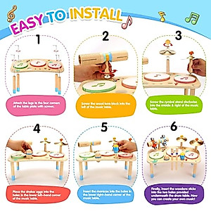 OATHX Kids Drum Set - 11 in 1 Musical Instruments for Toddlers Baby Preschool Educational Musical Toys, Montessori Toys for Kids Ages 1-6