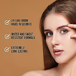 aden Microblading Eyebrow Pen – Brow Tint – Smudge Proof, Waterproof, Defined Micro Hair-Like Brows for Long-Lasting Wear - Made In Italy (02 Soft brown)