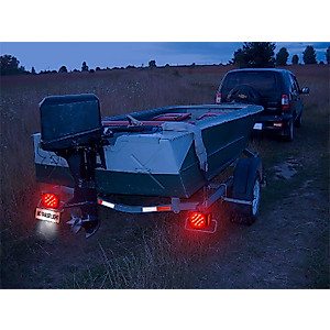 LINKITOM Submersible LED Trailer Light Kit, Super Bright Brake Stop Turn Tail License Lights for Camper Truck RV Boat Snowmobile Under 80" Inch