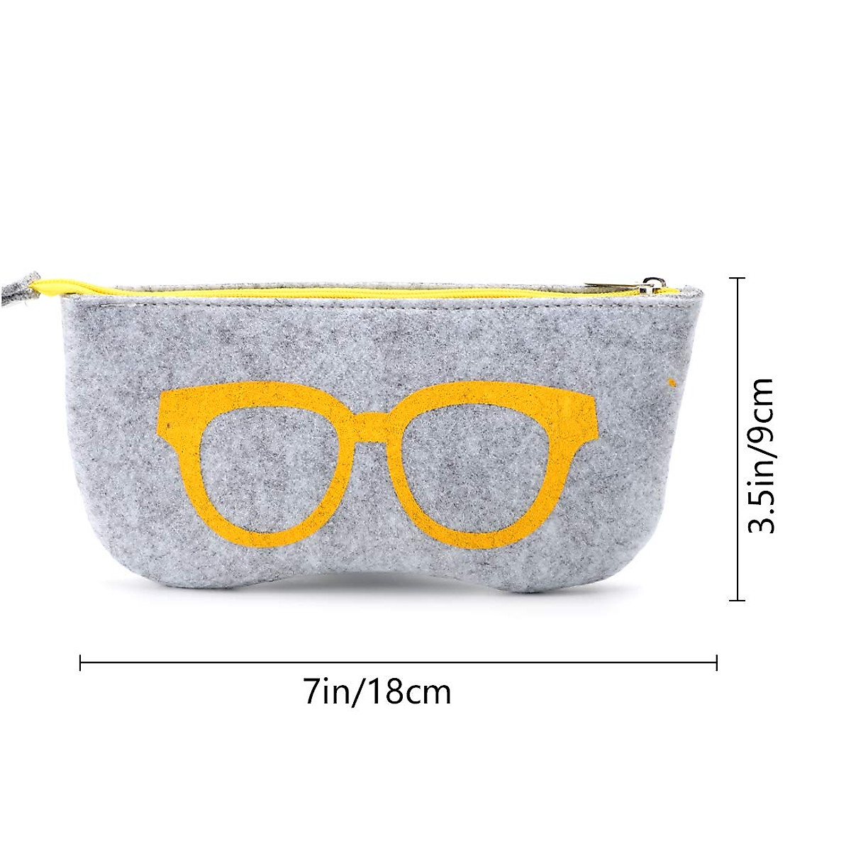 Soleebee 4 Pack Portable Eyeglasses Bag Case Soft Felt Zipper Glasses Purse Bag Makeup Storage Pouch