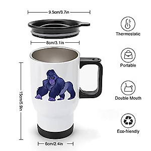 Gorilla 14 Oz Travel Coffee Mug Stainless Steel Vacuum Insulated Cup with Lid