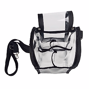 Jula Vance Transparent PVC Small Makeup Brush Buddy Make Up Brush Holder Clear Makeup Brush Makeup Tool Organizer Bag Makeup Brush Bag with Shoulder Strap