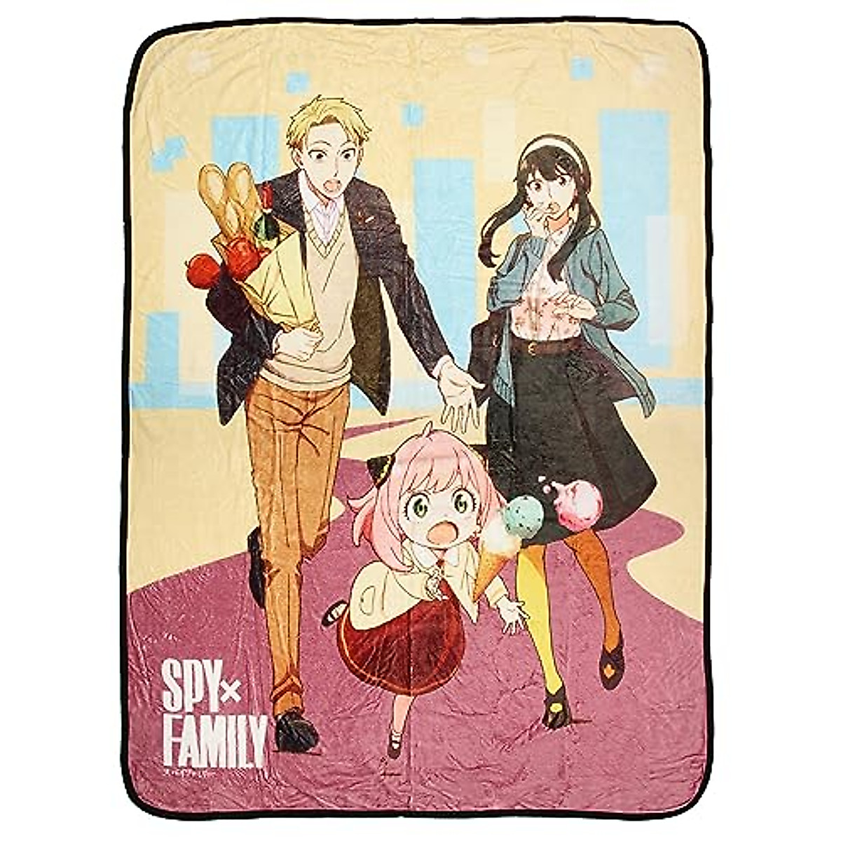 Spy x Family Manga Anime Anya Yor Loid Forger Plush Fleece Soft Throw Blanket | Spy x Family Merch 60" x 45"