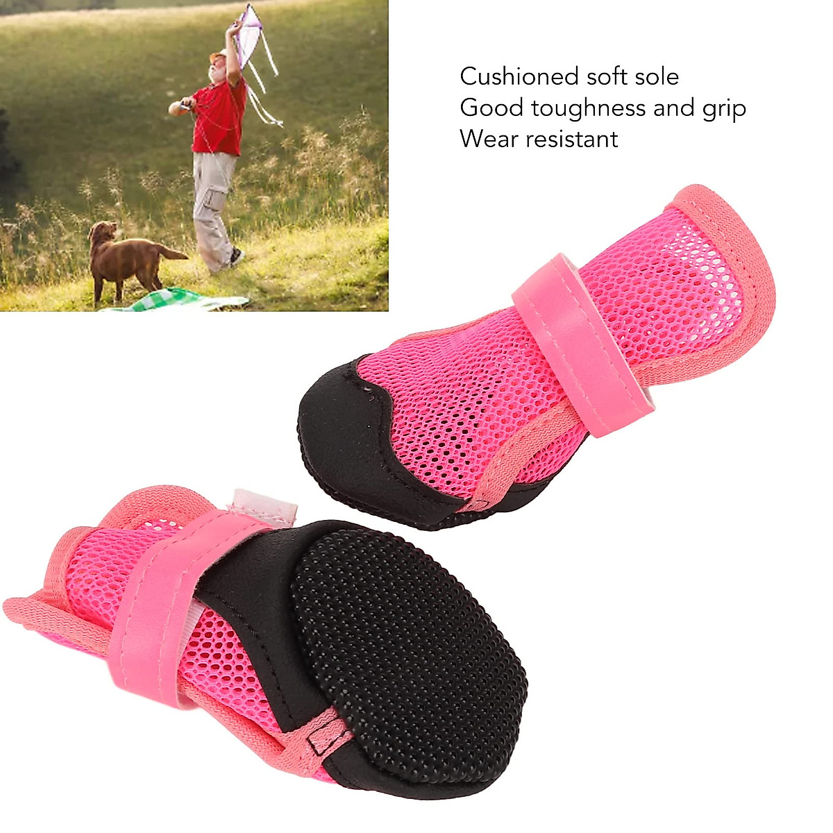 Dog Shoes, Rubber Sole Nonslip Comfortable Running Shoes for Winter Snowy Day Hot Pavement (M)