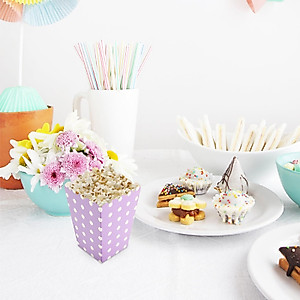 Totority Popcorn Paper Cups - 24pcs Party Popcorn Cups Popcorn Holder Popcorn Containers Collapsible Container Popcorn