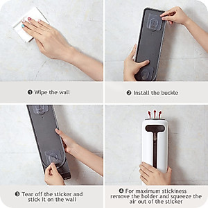 Plastic Bag Holder Wall Mount Adhesive, Grocery Bag Holder and Dispenser for Plastic Bags Home Kitchen Shopping Bags Carrier, White