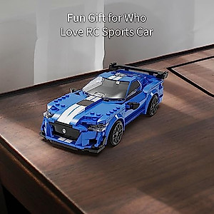 CADA Remote Control Car Blue Knight, 325 Pcs RC Cars Building Toys, Model Car Kits Building Blocks, STEM Toys for Boys with Programmable APP, Birthday Gifts for Kids 6 7 8 9 10+ Years Old
