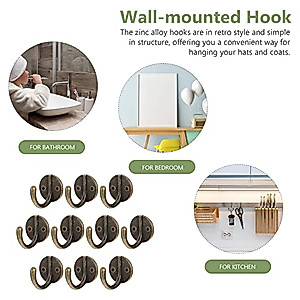 Angoily Wall Mount Clothes Rack 10pcs Bathroom Towel Hook Coat Hook Racks Alloy Clothes Hanger Classic Heavy Duty Wall Mounted Metal Hook Pothook for Garage Kitchen Door Wall Hanger Hooks