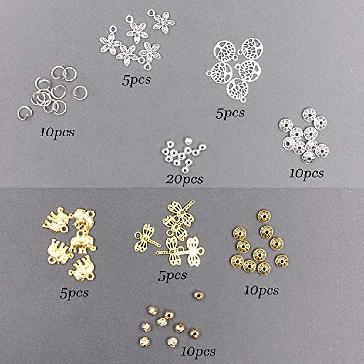 Civilipi 465pcs Stone Beads Set Lava Beads Kits Striped Beads Loose Beads with Charms Accessories Open Jump Ring for Bracelet Necklace Jewelry