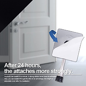 One-touch doorstop adhesive bracket , One-Touch semi-Automatic Metal Door Stopper, With Non-Slip Rubber Tip for Wood, Concrete, Tiled, and Carpeted Floors, Sticker (4inch x 1pack, white)