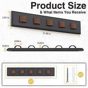 Durmmur 3 Pack Sunglass Organizer, Wall Mounted Sunglasses Organizer, Wooden Glasses Holder Sunglass Holder, Sunglasses Rack for Hanging Your Multiple Eyeglasses, for Wall, Home Decor(Dark Grey)