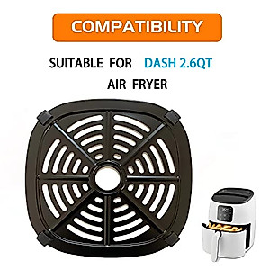 Air Fryer Grill Pan for Dash 2.6QT Air Fryers, Premium Nonstick Air Fryer Grill Crisper Plate, Air Fryer Insert Rack Grate Grid for Dash 2.6 Quart Air Fryer, Dishwasher Safe