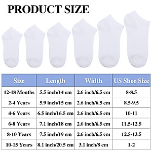 Cooraby 15 Pack Kids' Half Cushion Low Cut Athletic Ankle Socks Boys Girls Ankle Socks