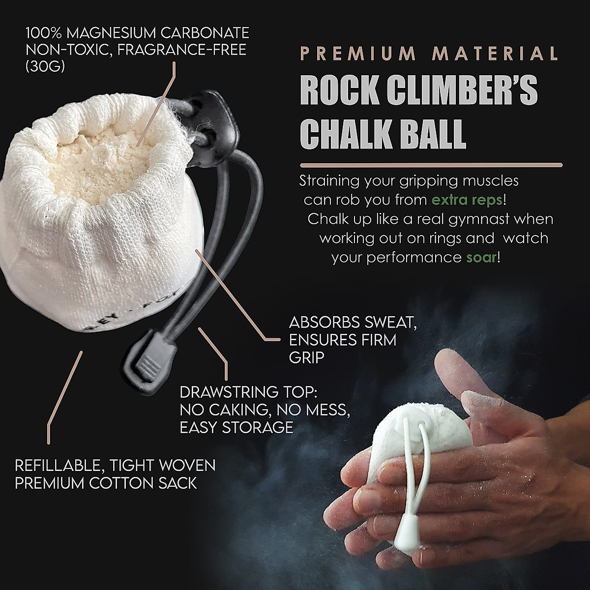 New Grey Fox Premium Numbered 1.1" Wooden Gymnastic Rings with Adjustable Straps Olympic Size: Chalk, Non-Slip Buckle |Full Body Suspension |Bodyweight Calisthenics |Home Gym Equipment |Fitness Gifts