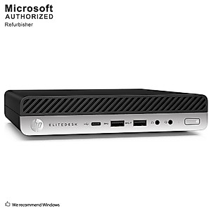 HP EliteDesk 800 G5 Mini High Performance Desktop Computer, Intel Six Core i5-9500T up to 3.7GHz, 16G DDR4, M.2 256G SSD, WiFi, BT, 4K Support, DP, Windows 10 Pro 64 English/Spanish/French(Renewed)