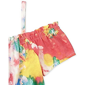 The Children's Place Baby Toddler Girls Print Off Shoulder Romper 2-Pack, Simplywht, 18-24 Months