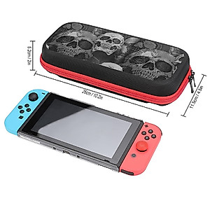 AoHanan Terrible with Skull Switch Carrying Case Compatible with Switch Game Case with 20 Games Cartridges Hard Shell Travel Protection Case for Switch Console & Accessories