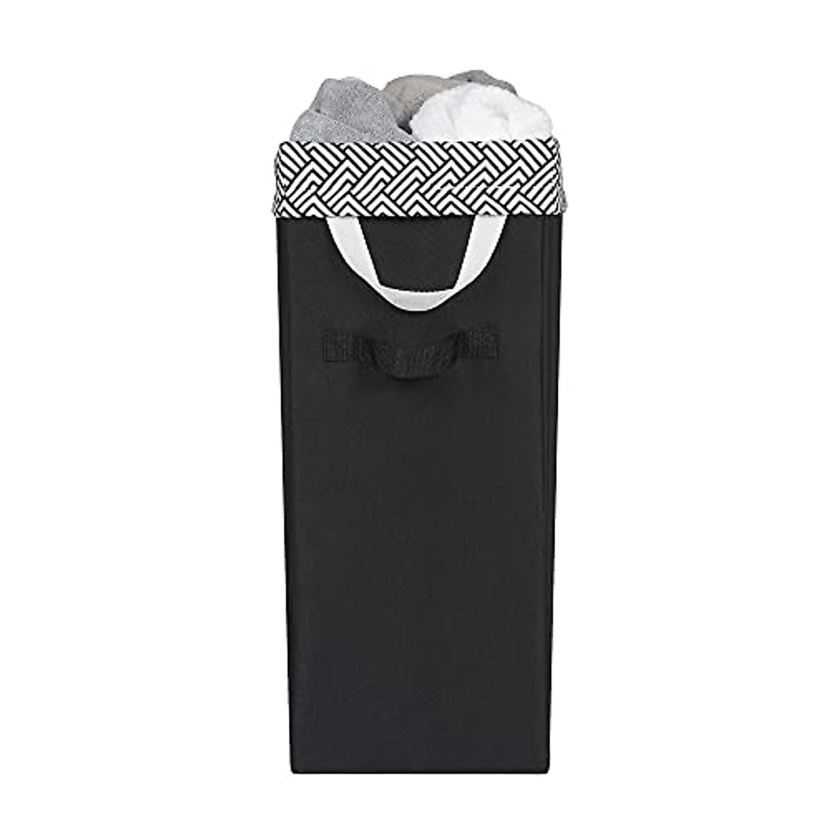 neatfreak! Slim Laundry Hamper w Removable Bag (Geo Interlock - Black Anthracite)