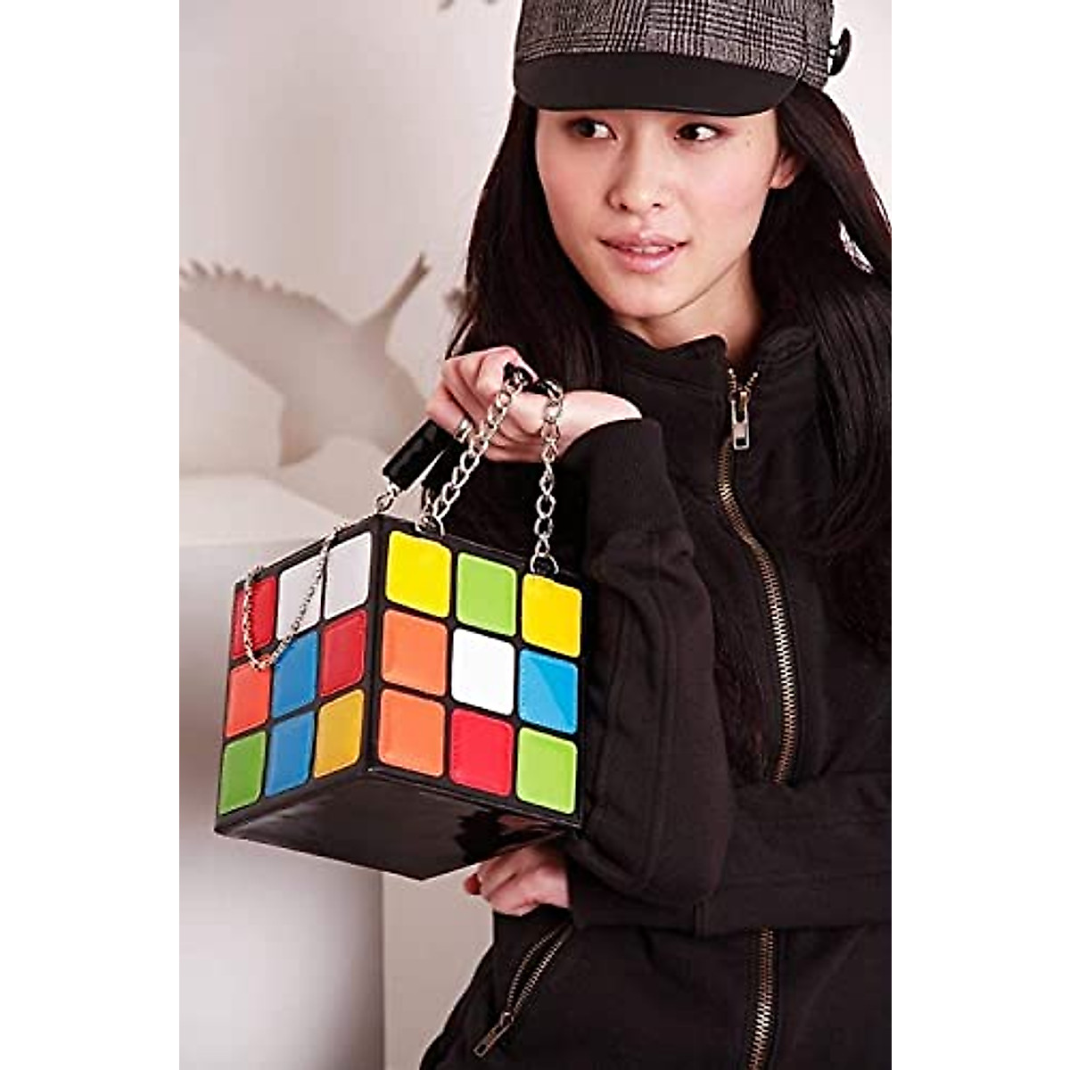 Women's Cute cube Shape Handbag Magic Shoulder Bag Clutch Bag, Colorful, 15x15x15