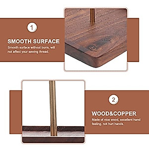 Sewroro Embroidery Thread Holder Wooden Spools Thread Holder Embroidery Thread Spools Savers Handmade Rack Organizer Unwinding No Loose Ends Thread Tails Organizer Taper Holder