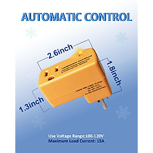 MAXKOSKO 2PCS Freeze Thermostatically Controlled Outlet，Automatically Turn On below 38°F and Off Over 50°F