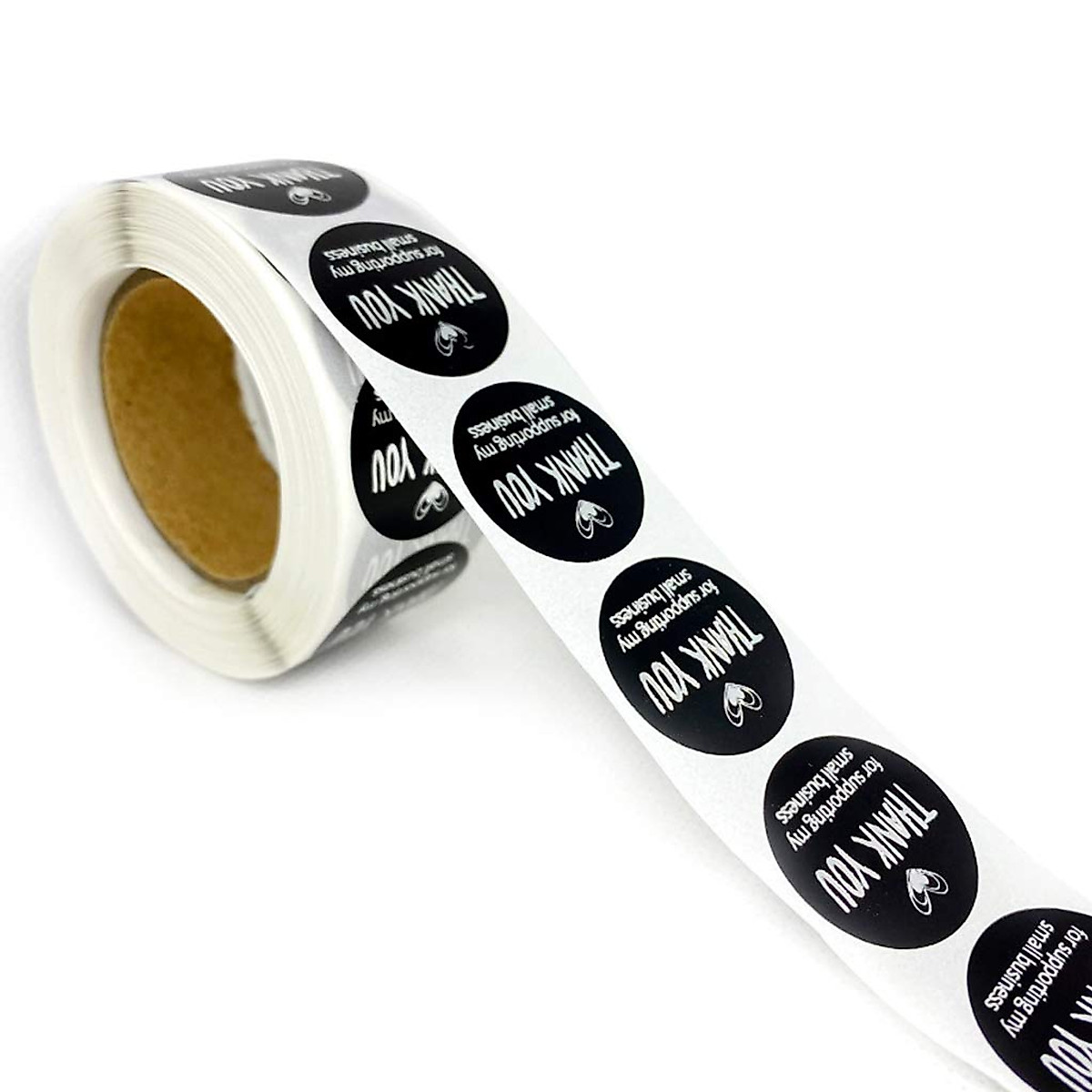 LIANXUE 500pcs Thank You for Supporting My Small Business Stickers Bronzing Seal Label for Wedding Gift Baking Package Envelope Stationery Sticker